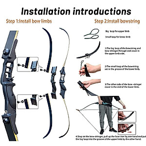 Vogbel Archery Recurve Bow and Arrows for Adults 52" Archery Set 30-50lb Takedown Bow Right Hand Metal Riser with Arrows Quiver for Hunting Shooting(40lb)