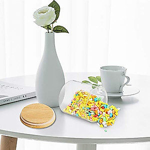 4 Pack Glass Jars with Airtight Bamboo Lids, (Dabacc) Glass Kitchen Canisters Clear Container for Food Storage of Dry Goods, Cookie, Candy, Spices, Coffee Beans and More, 18.6 OZ