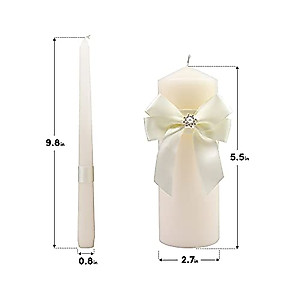 Unity Candles for Wedding Ceremony Set, Wedding Accessories for Reception Ceremony - Wedding Gifts - Candle Sets - 5.5 Inch Pillar and Two 9.8 Inch Tapers