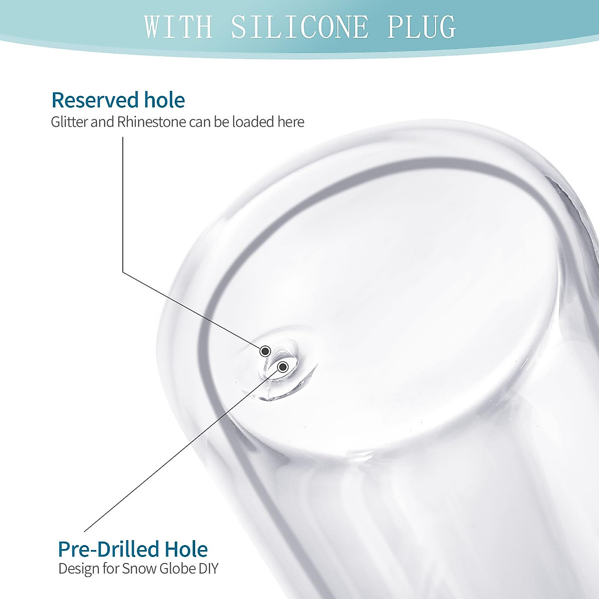 YOUKE OLA 8 Pack Pre Drilled Beer Glass Can Shaped Double Wall Glass Cans Blank with Bamboo Lid & Straws, Glass Cups for Snow Globe Glitter (Clear 12oz)