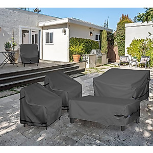 Porch Shield Patio Coffee Table Cover - Waterproof Outdoor Furniture Rectangular Small Table Covers 48 x 26 inch, Black