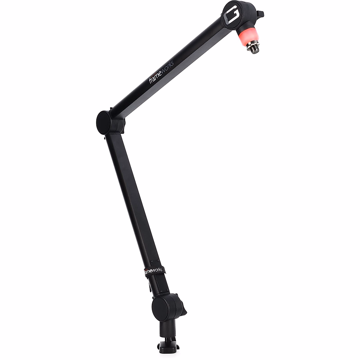 Gator Frameworks Professional Desktop Broadcast/Podcast Microphone Boom Stand with On-Air Indicator Light; Blue,Violet, & Red (GFWMICBCBM4000)