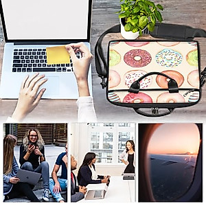 Donuts Laptop Computer Bag Waterproof Shoulder Messenger Bag 13-15 inch Durable Laptop Tote Bag with Shoulder Strap Handle Lightweight Crossbody Briefcase