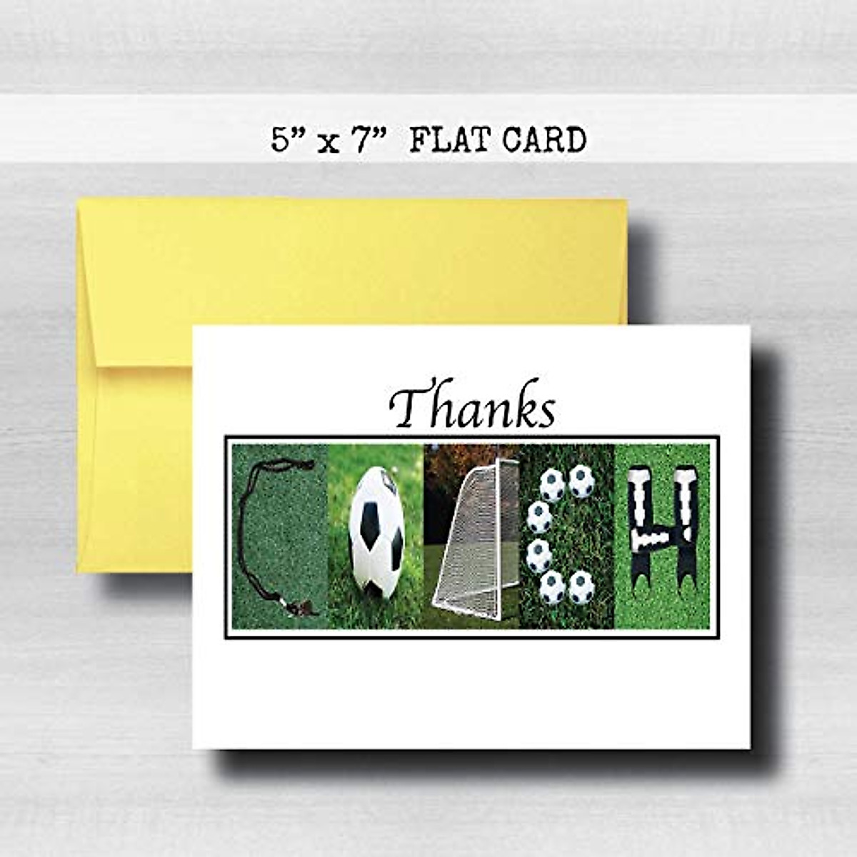 Personalized Soccer Coach Thank You Card, 5"x 7" Flat Card, Greeting Cards