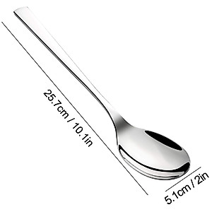 KEAWELL Premium Serving Spoon Set, 18/10 Stainless Steel Large Serving Spoon Tabletop Flatware Serving Utensil Buffet Banquet Serving Tablespoons(pack in 2), Mirror-Polished, Buffet Serving set