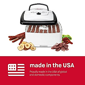 NESCO FD-80A Square Shaped Food Dehydrator, For Snacks, Fruit, Beef Jerky, White