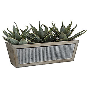 Classic Home and Garden Wood Window Box - Galvanized Accent