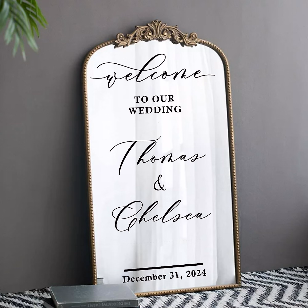 Welcome to Our Wedding Mirror Decal - Soon to Be Mr & Mrs Custom Mirror Lettering Decal Sticker - Just Married - Wedding Marriage Decoration