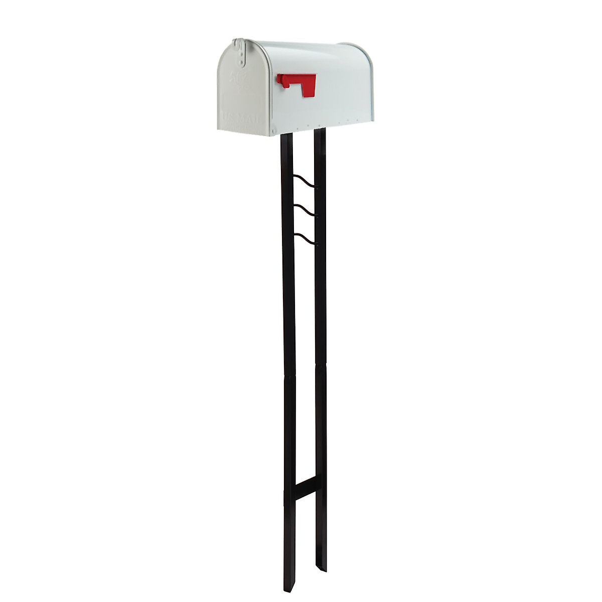 Architectural Mailboxes Mailbox to Go Galvanized Steel Mailbox and Post Kit, MC110WEC, White, Medium Capacity