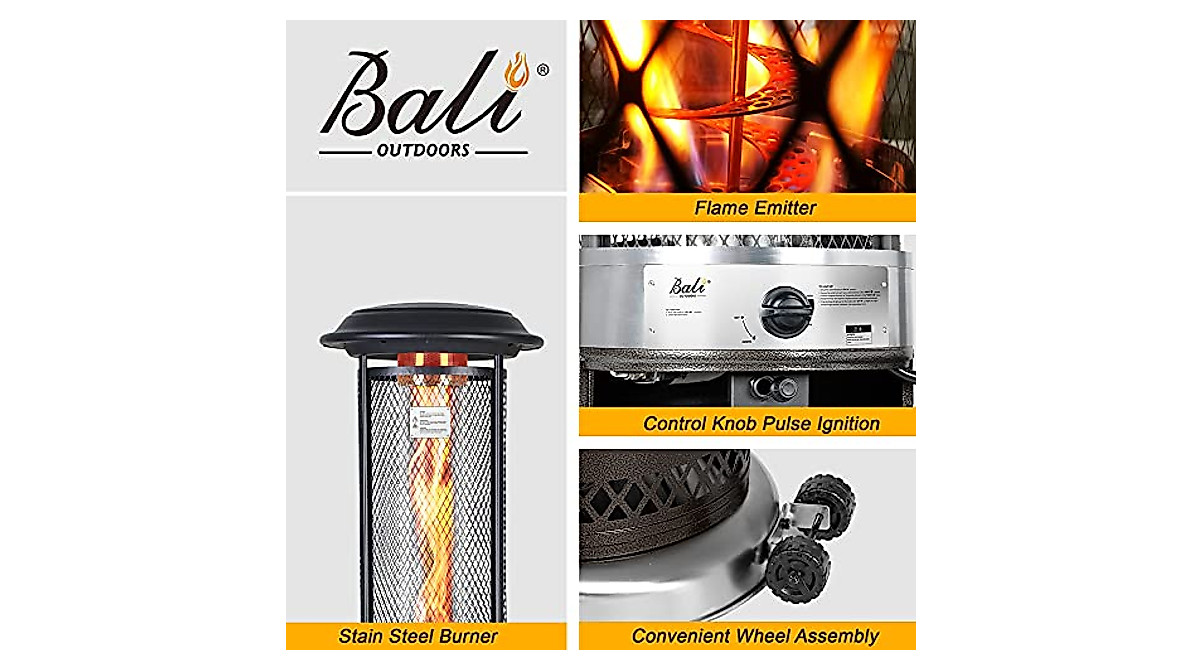 BALI OUTDOORS Patio Heater - 36,000 BTUs, Stylish & Safe