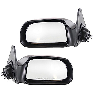 Kool Vue Left & Right Manual Remote (Lever Control) Door Mirrors Compatible With Toyota Tacoma 2000-2004 Paintable Pair