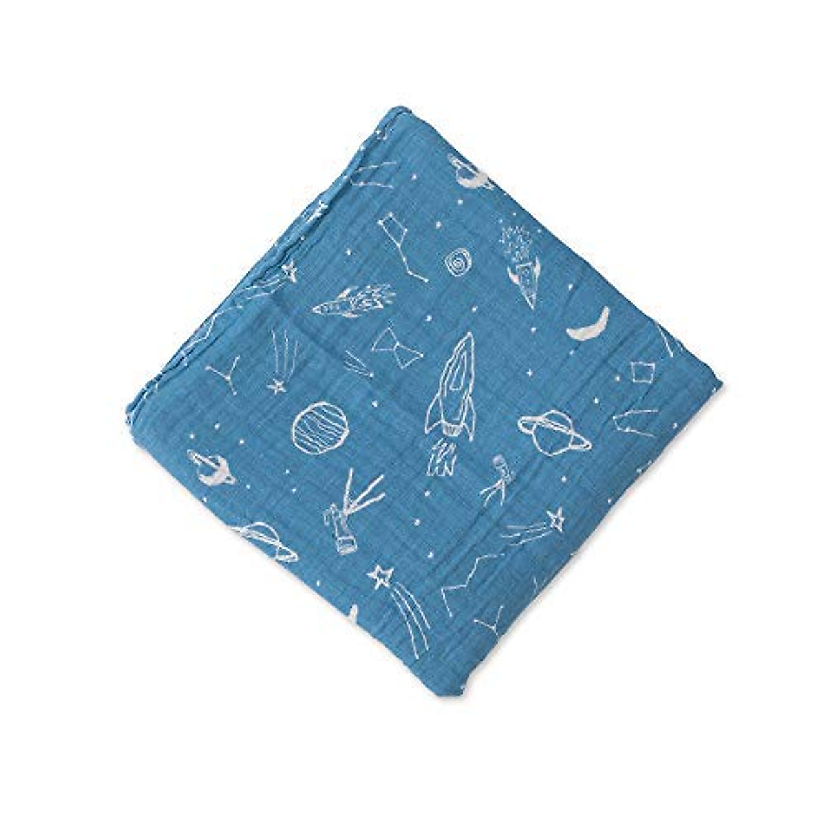 Red Rover Kids Cotton Muslin Swaddle - 47”x 47”- 100% Cotton – Machine Washable – Softer with Every Wash – Playful Designs -Soft, Breathable & Lightweight – Unisex (Star Gaze)