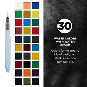 SAKURA Koi Pocket Field Sketch Kit - Watercolor Sets for Painting On the Go - 30 Colors - 1 Water Brush - 1 Sponge - 1 Mixing Palette