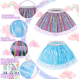 Princess Dress Up Shoes and Jewelry Boutique -Girls Pretend Play Set w Cloak & Tutu Skirt, 3 Pairs Princess Shoes Pretend Accessories Toddlers Beauty Birthday Gifts Toys Years3+