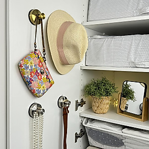 SUPRAQ Removeable Suction Cup Metal Hooks for Kitchen, Bathroom Shower, Tiles and Mirror-Pack of 2 (Nickel)