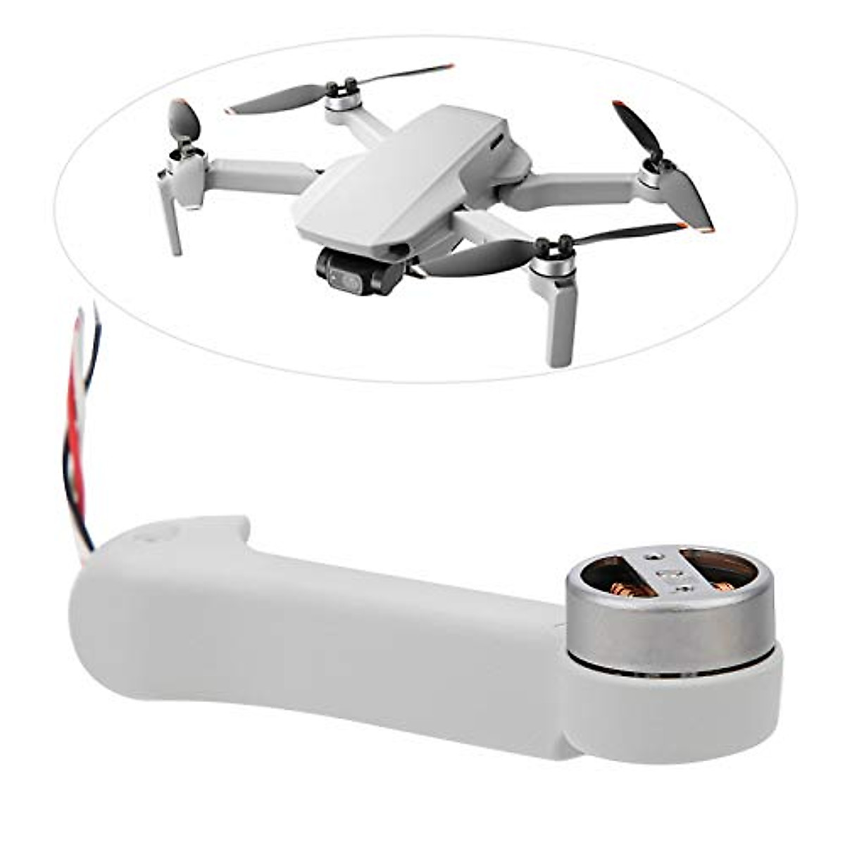 RC Drone Arm, ABS + Metal Mini RC Drone Arm Drone Arm Spare Parts Compatible for Mavic Mini 2 Drone(Back Left)