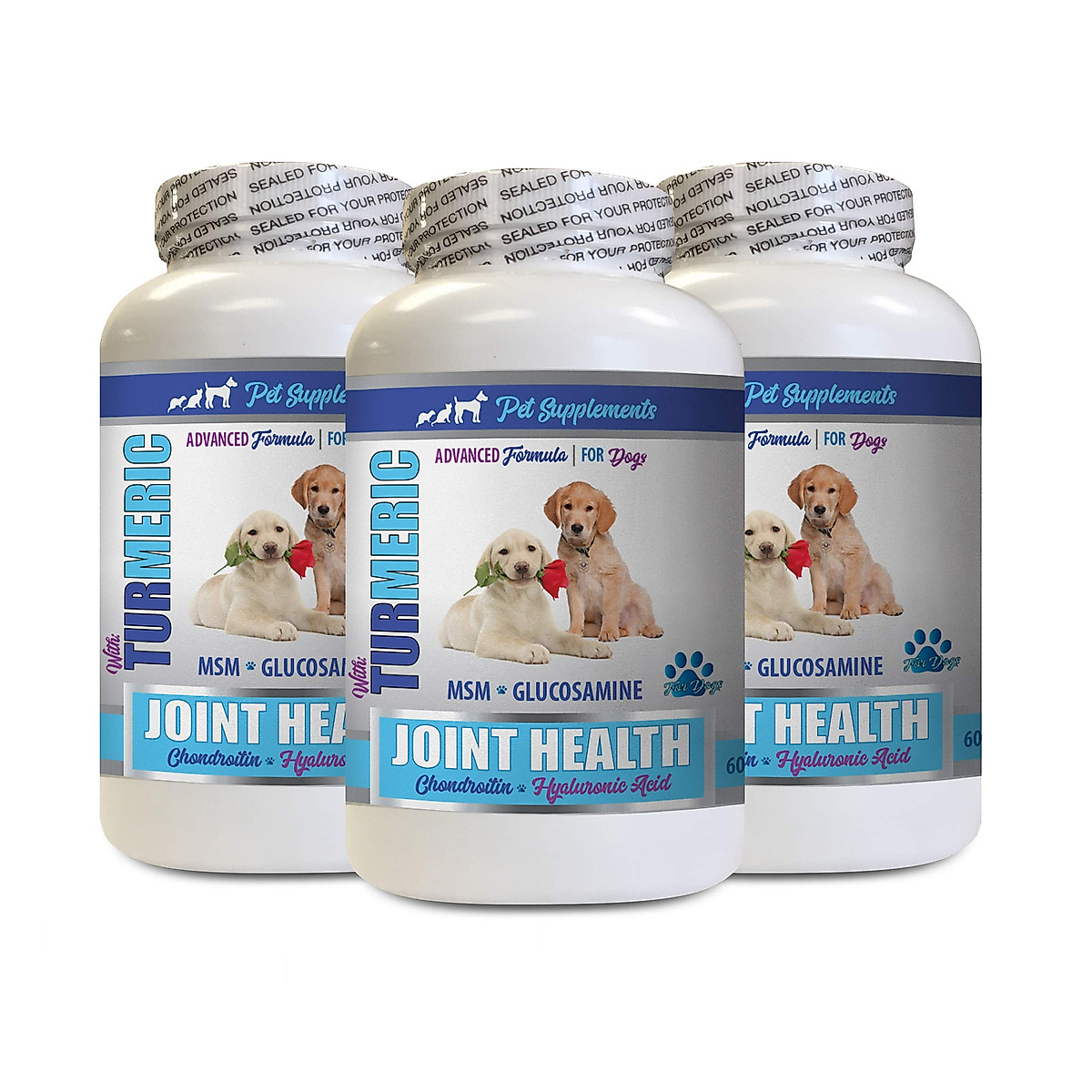PET SUPPLEMENTS & NUTRITION LLC Dog Joint Enhancer - Joint Health with Turmeric - MSM - GLUCOSAMINE - Hip Support - Dog msm Chews - 180 Tablets (3 Bottles)