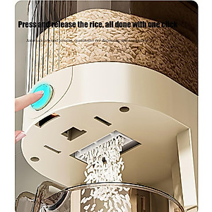 Peaoop 22LBS Rice Dispenser, Large Grain Container Storage with Lid Measuring Cylinder Household Cereal Dispenser Bucket for Kitchen Soybean Corn (22lb)