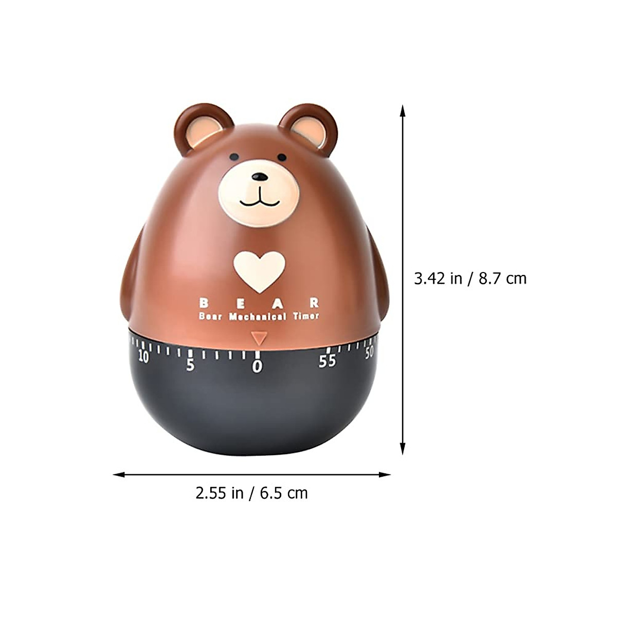 DOITOOL Animal Kitchen Timers for Kids, Cute Cartoon Bear 60 Minutes Mechanical Kitchen Timer Wind Up Countdown Timer for Kitchen Baking Cooking (Orange)