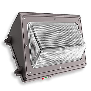 E2 Lighting Non Cut Off LED Wall Pack with Emergency Battery Backup/Photocell, RoHs Compliant UL and DLC Certified LED Wall Packs Commercial, 5 Year Warranty (80W)