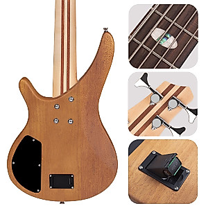 Electric Bass Guitar 5 Strings Full Size P Bass Beginner Kit Black for Starter with Gig Bag, Guitar Strap, and Guitar Cable