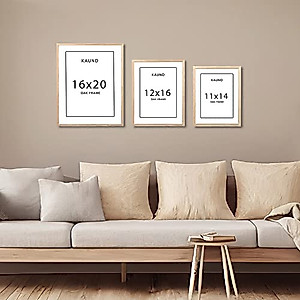 KAUND 12x16 Picture Frames, Oak Wood Photo Frames with High Definition Glass，Natural Poster Frame for Wall Art（C02-High Definition Glass, Medium