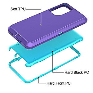 Annymall Cover for Galaxy S20 FE 5G Case for Samsung S20 FE Heavy Duty Case with Screen Protector for Women Men Rugged Shockproof Cover for Samsung Galaxy S20 FE 5G 6.5 inch (Purple/Sky Blue)