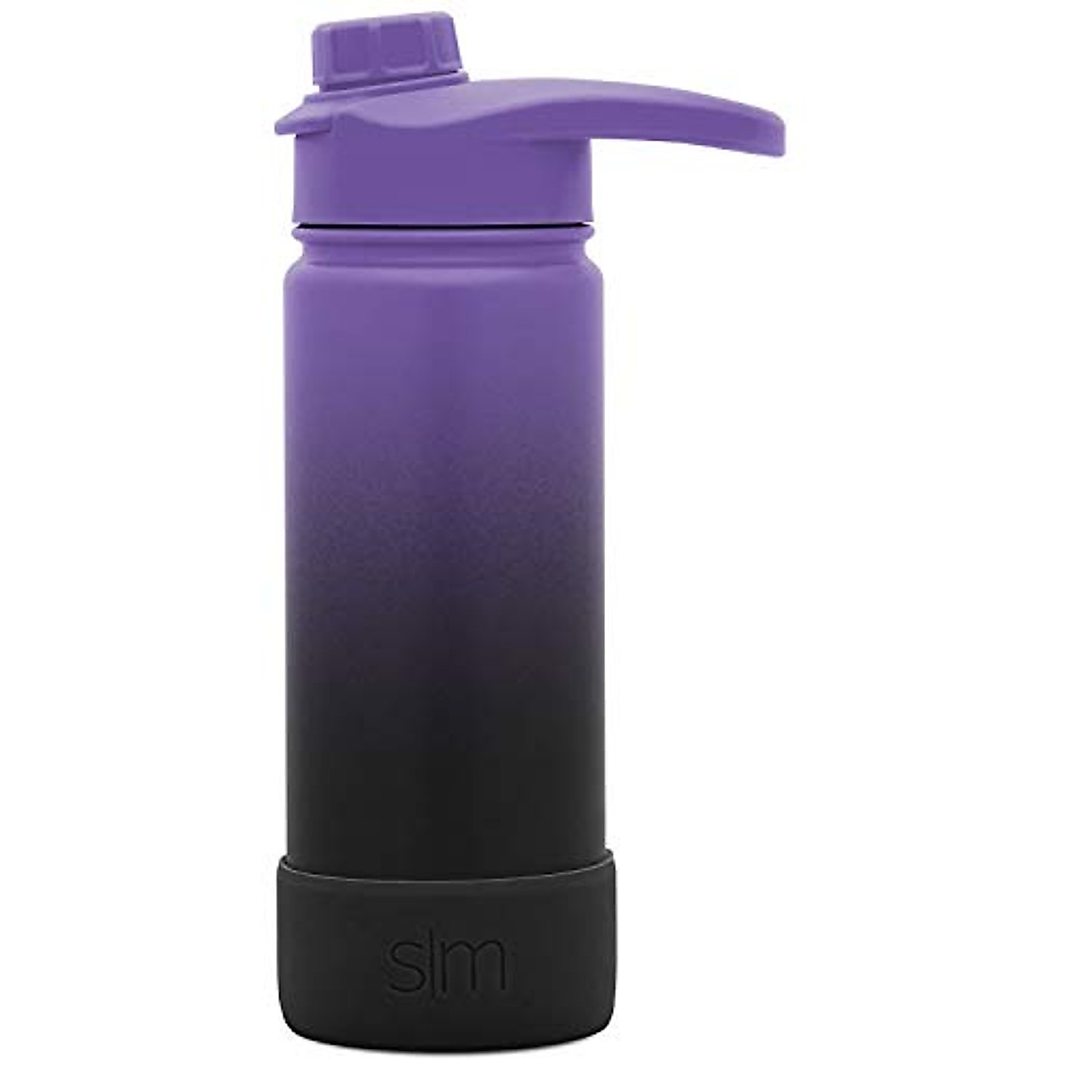 Simple Modern 18oz Water Bottle, Insulated Reusable Wide Mouth Stainless Steel Metal Flask with Chug Lid and Silicone Boot, Ombre: Violet Sky