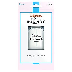 Sally Hansen Dries Instantly Top Coat Nail Polish for Women, No Fade, 0.45 Fl Oz, Fast Drying Nail Color Protection, Resists Smudging, Chipping, and Fading