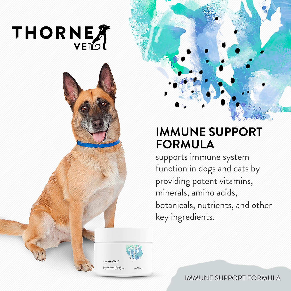 ThorneVET Immune Support Formula Powder – Immune Support for Dogs & Cats, 90 Scoops