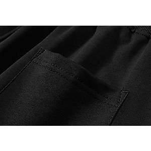 CRYSULLY Men's Casual Cotton Jogger Short Pant Active Gym Shorts for Workout,Training,Jogging Black