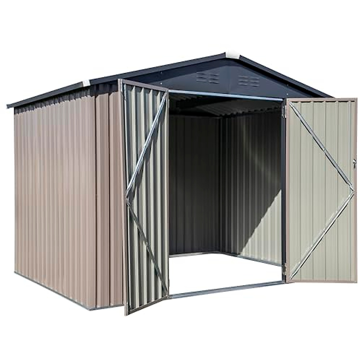 Arrow Sheds 8' x 6' Outdoor Steel Storage Shed, Tan
