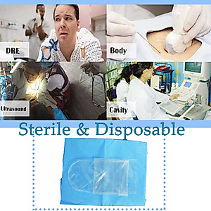 Ultrasound Probe Cover, Transducer Disposable Clear Latex-Free Sterile Protector, 5" x 48", Packaging Individual, 50 Pcs