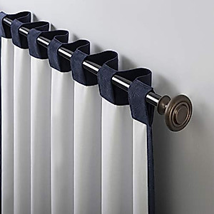 Sun Zero Hampshire Velvet Noise Reducing Thermal Extreme Total Blackout Back Tab Curtain Panel, 50" x 84", Navy Blue