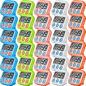 30 Pieces Small Digital Kitchen Timers Magnetic Countdown Timer Loud Alarm Big Digits Classroom Stopwatch Clock Timer for Cooking Baking Sports Games Office (not Including Battery)