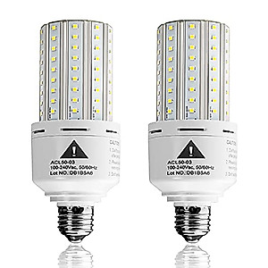 ZP 2-Pack Led Light Bulb 400W Equivalent 6250 Lumen 5000k Cool Daylight White E26/E27 Medium Base 50W Led Corn Light for Outdoor Indoor Lamp Area Garage Warehouse Workshop Street Backyard New Upgrade
