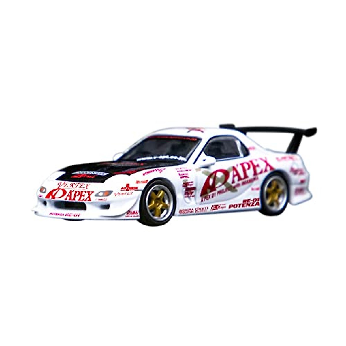 Vertex RX-7 FD3S White with Graphics RHD (Right Hand Drive) A'Pex D1 Project Global64 Series 1/64 Diecast Model Car by Tarmac Works T64G-TL022-AP