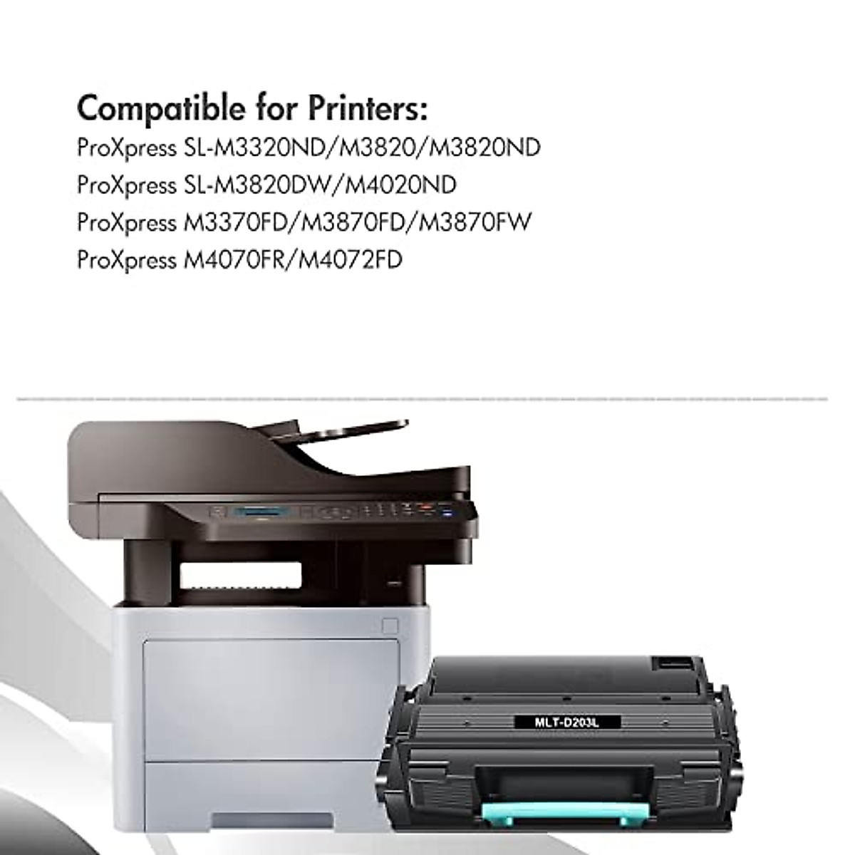 VICTONER Compatible Toner Cartridge Replacement for Samsung 203 203L MLT-D203L MLT-D203S for Samsung ProXpress M3870FW M4020ND M3820DW M3320ND M3370FD M4070FR Toner Printer (Black, 1-Pack)