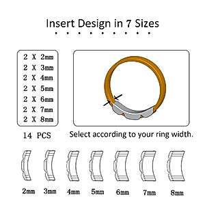 Coopache Ring Size Adjuster for Loose Rings - 2 Styles, 13 Sizes - Jewelry Sizer, Mandrel for Making Jewelry Guard, Spacer, Sizer, Fitter - Spiral Silicone Tightener Set