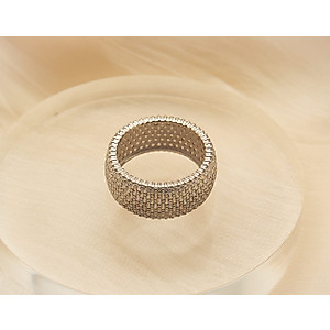 925 Sterling Silver Eternity Ring 7 Row Cubic Zirconia Micro-pave Set Engagement/ Wedding Ring (sterling-silver, 6)