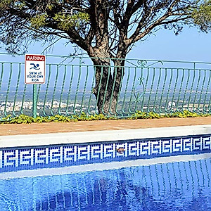 Uflashmi Warning Swim at Your Own Risk Pool Sign, Metal Pool signs for Outdoor, 10X14 in