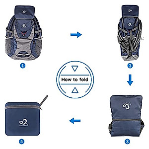 WATERFLY Lightweight Packable Hiking Backpack: Foldable Travel Daypack Ultralight Camping Day Pack for Woman Man