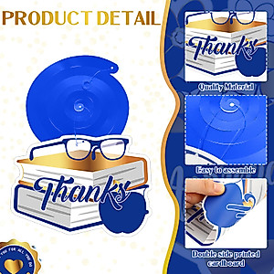 VitalCozy 39 Pcs We Appreciate You Banner Decorations Thank You Banner Hanging Swirls and Banners Blue Gold Employee Appreciation Decorations for Staff Teacher Retirement Doctor Nurse Photo Backdrop