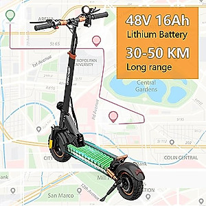 Electric Scooter with Seat, Upgraded 800W Motor, 28 MPH 31 Miles Range, 10" Tires Escooter, 48V UL Certified Battery, Double Braking System, Foldable Commuting Electric Scooter for Adults with seat