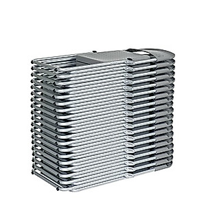 Office Star FC Series 4-Pack Folding Chairs with Ventilated Plastic Seat and Back, Blue Seat and Silver Frame