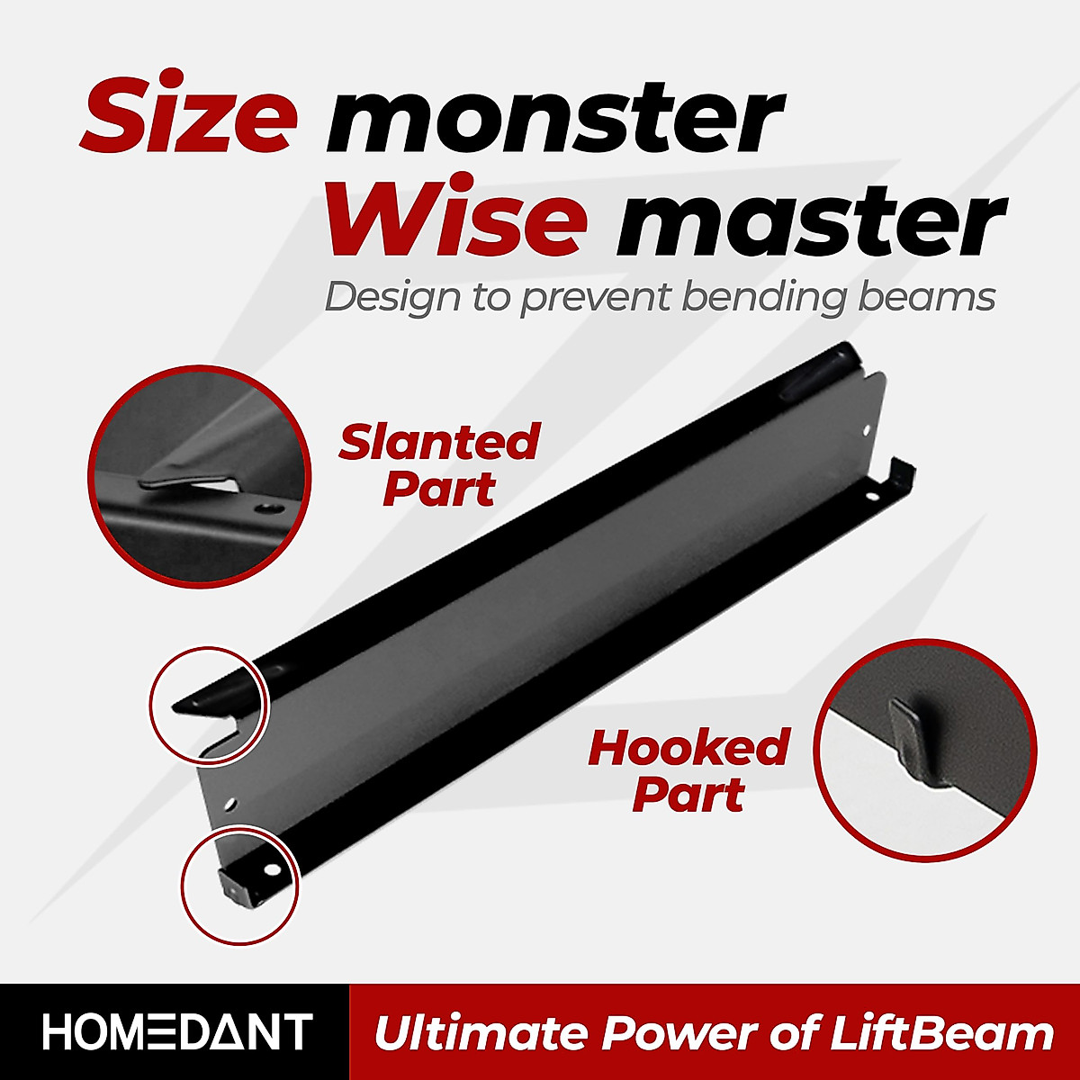 HOMEDANT Z 450 Metal Reinforcement Support Beam to Strengthen Heavy Duty Garage Shelf, Movable Accessory Parts for Shelving, Powerful Load-Bearing Boost for Shelf Boards, Black 1 Set(2 pcs)