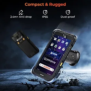 MUNBYN IPDA101P 2024 New Android 13 Barcode Scanner with Pistol Grip, Wi-Fi 6 Mobile Computer PDA 5.5" Full Screen, Equipped with Data Terminal SE4710 Zebra Scanner, GPS 1D/2D/QR Inventory Scanner