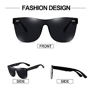 Dollger Trendy Mirrored Sunglasses for women men Rimless one piece colored lens reflective cool 2PCS