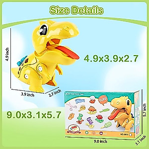 Noetoy PlayDough Toys Playdough Tools Accessories Dinosaur Toy with Dino Models Fine Motor Toys Play Dough Sets for Kids Toddlers Ages 2-4 4-8 Birthday (Yellow)