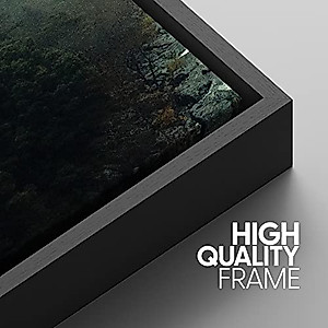 SIGNWIN 3 Piece Framed Canvas Wall Art Woodland Nursery Decor Forest Rivers Canvas Prints Home Artwork Decoration for Living Room,Bedroom - 24"x36"x3 Black